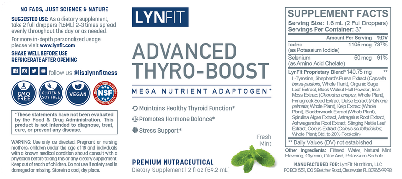 Thyro-Boost Natural Adaptogen for Thyroid, Adrenal, Cortisol Support w – LynFit Nutrition