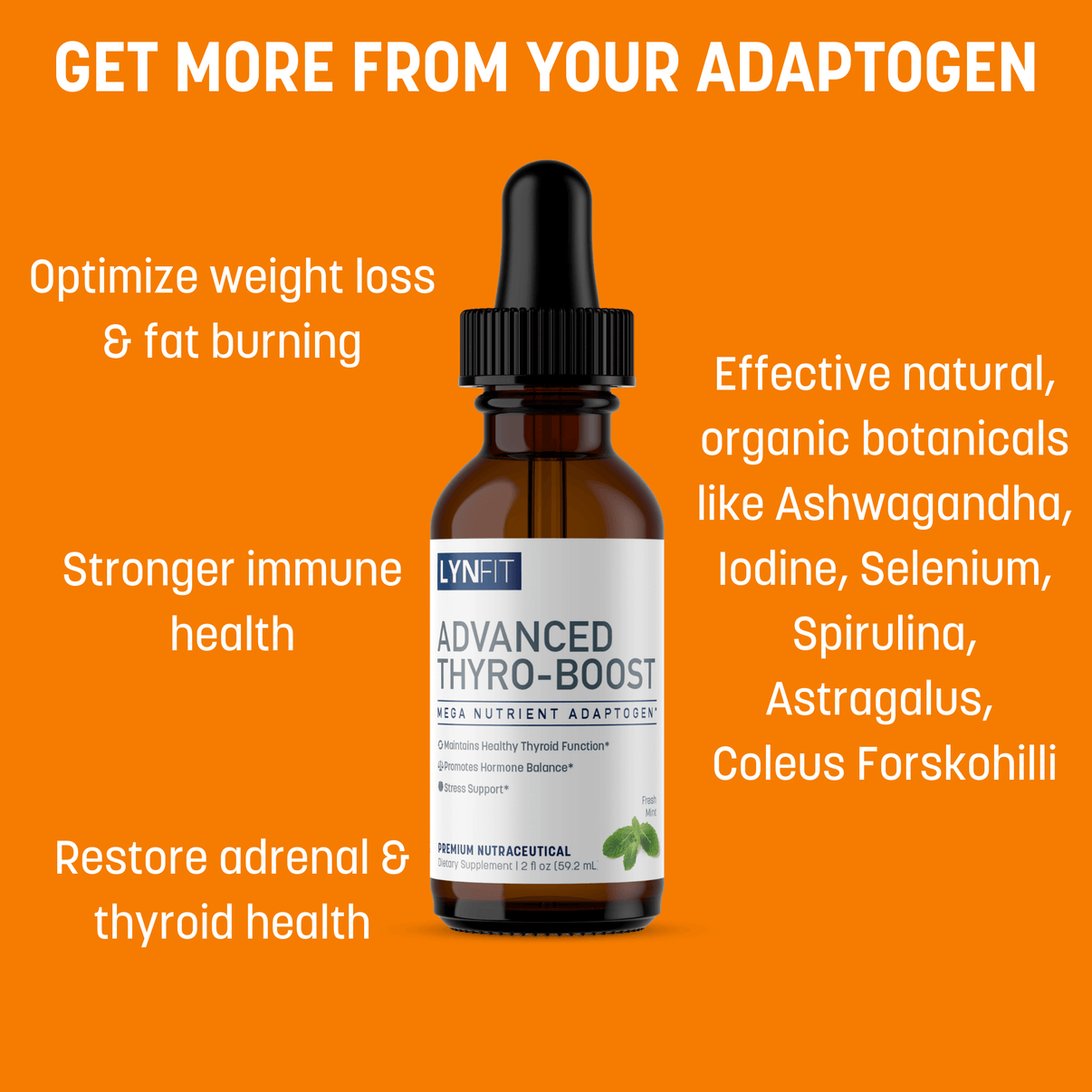 Thyro-Boost Natural Adaptogen for Thyroid, Adrenal, Cortisol Support w – LynFit Nutrition